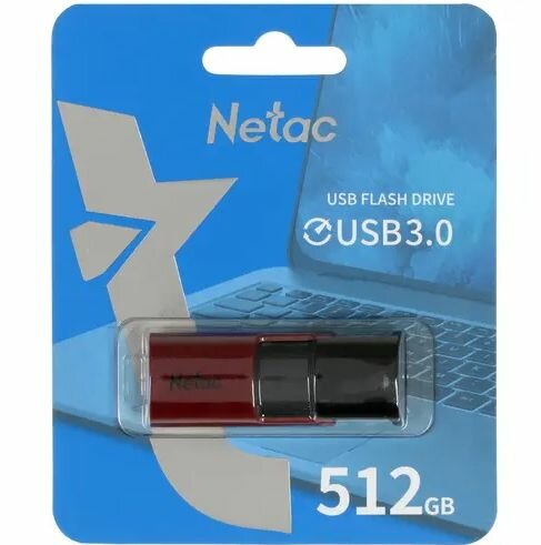 Память USB Flash 512 ГБ Netac U182 (NT03U182N-512G-30RE) - USB 3.2 Gen1, выдвижной (слайдер), пластик