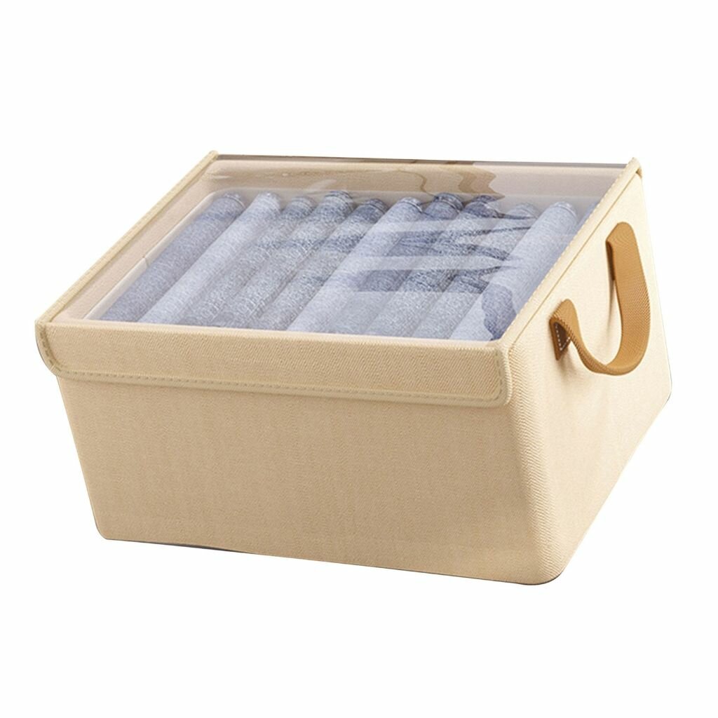 Складной ящик для хранения одежды с крышкой-50 на 30 26-бежевый