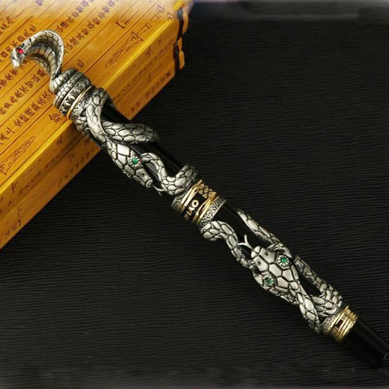 Jinhao серебристая золотая перьевая ручка Kobra белый