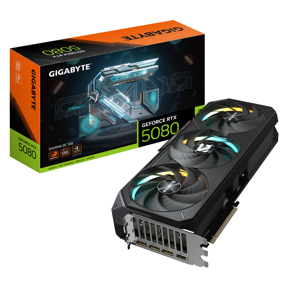 Видеокарта Gigabyte RTX5080 GAMING OC 16GB GDDR7 256bit 3xDP HDMI 3FAN RTL
