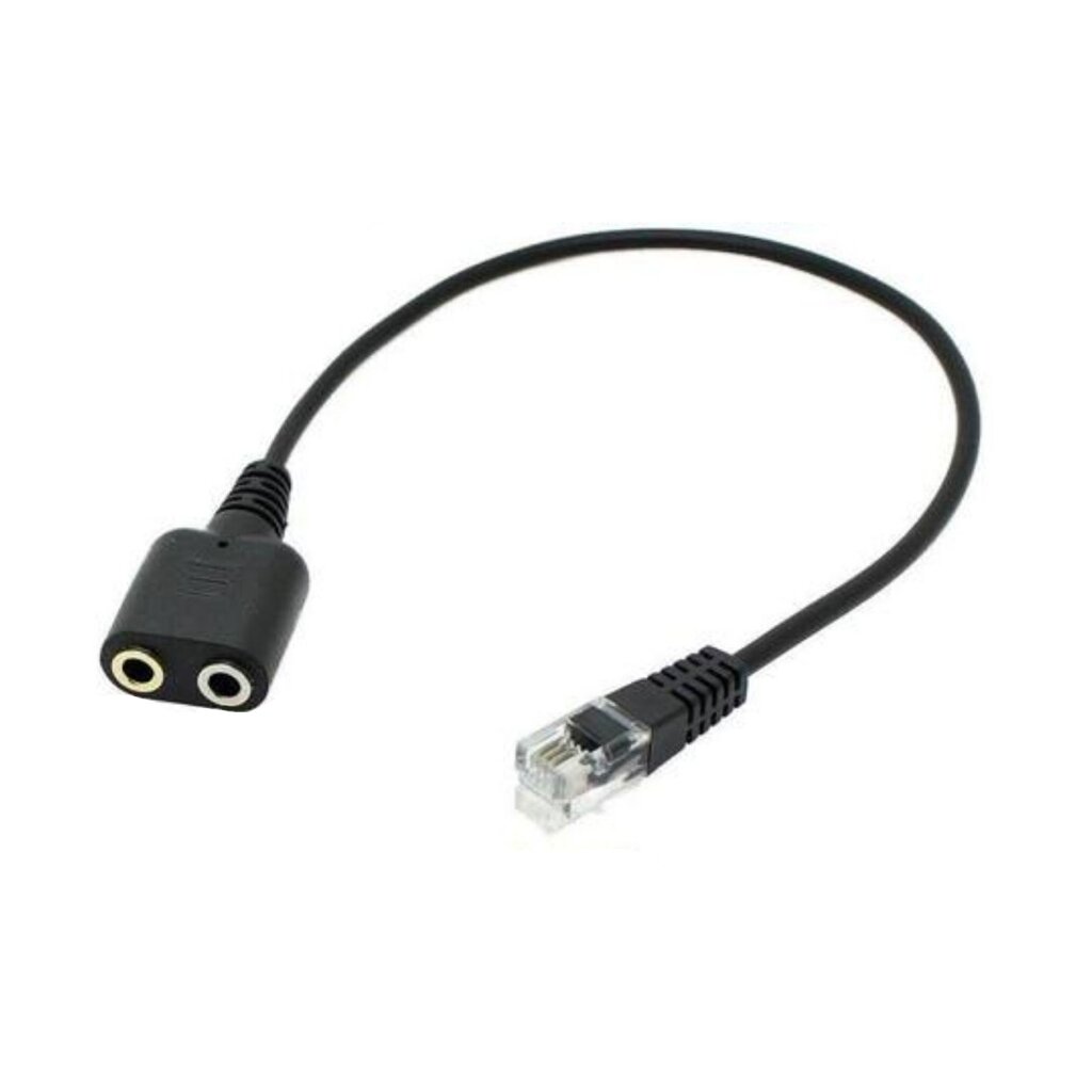 Двойной кабель-переходник с кристаллической головкой 3,5 ММ на RJ9
