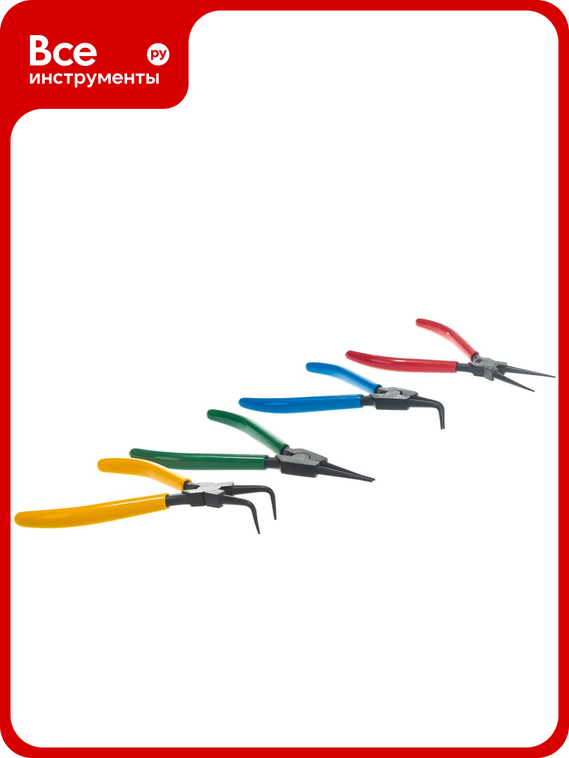 Набор съемников стопорных колец JTC K5041, щипцы 4 шт, профессиональный класс, прямые и изогнутые типы колец, CrV матери