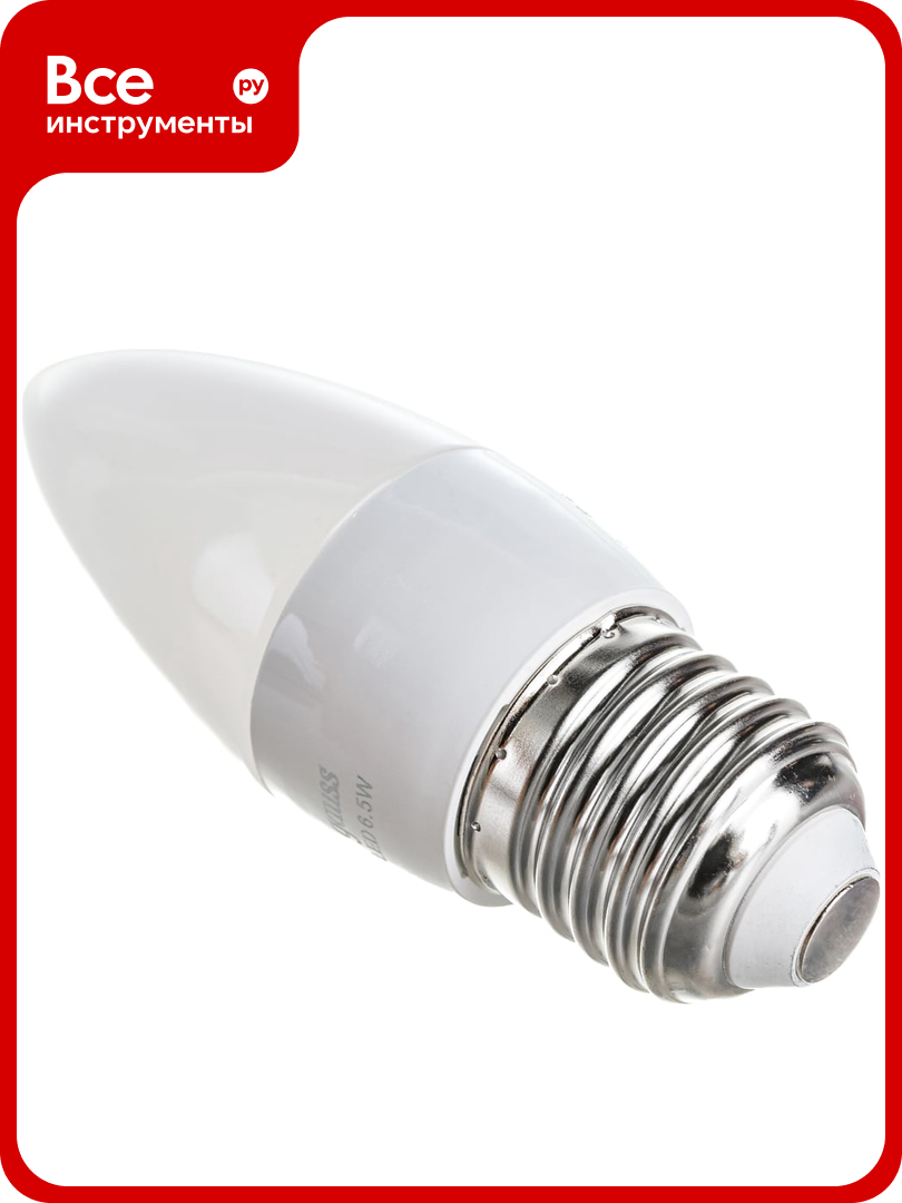 Лампа Gauss LED Candle E27 6.5W 100-240V 2700К SQ 103102107
