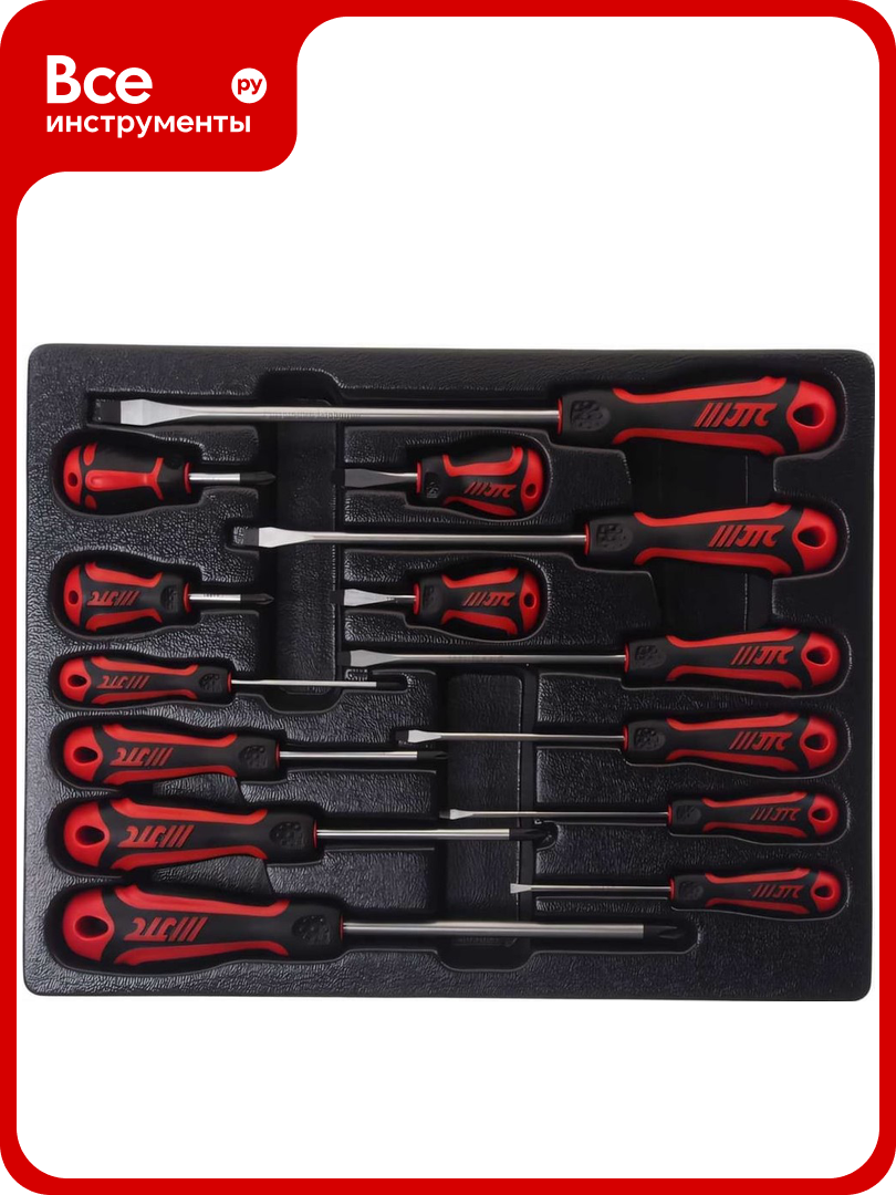 Набор отверток 14 предметов JTC 7690, Материал стержня – crv, материал наконечника