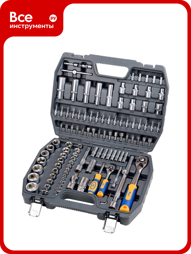 Набор инструмента 1/2 Dr и 1/4 Dr 108 предметов KRAFT KT 700300