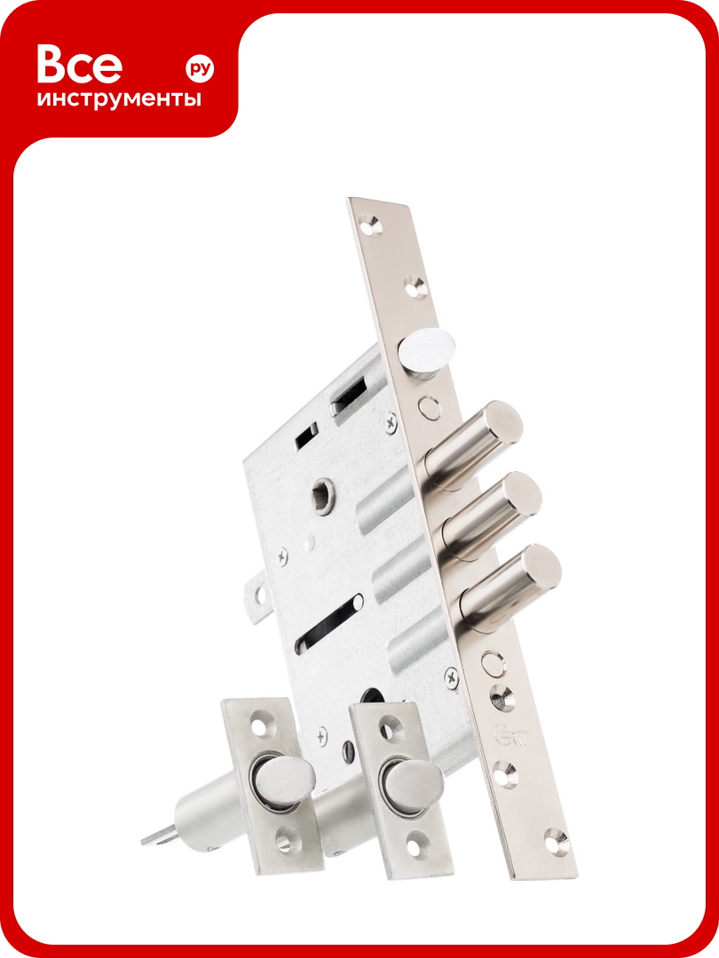 Замок врезной цилиндровый противопожарный CRIT ЗВ-7РМП-006 (с системой краб и 2-мя дополнительным защелками) 00049