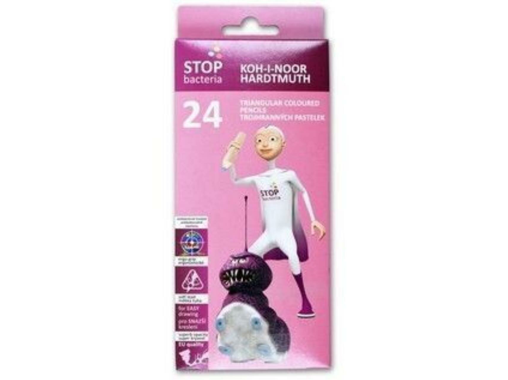 Набор цветных карандашей Koh-I-Noor STOP BACTERIA 3194 N 24 цв, в картонной упаковке