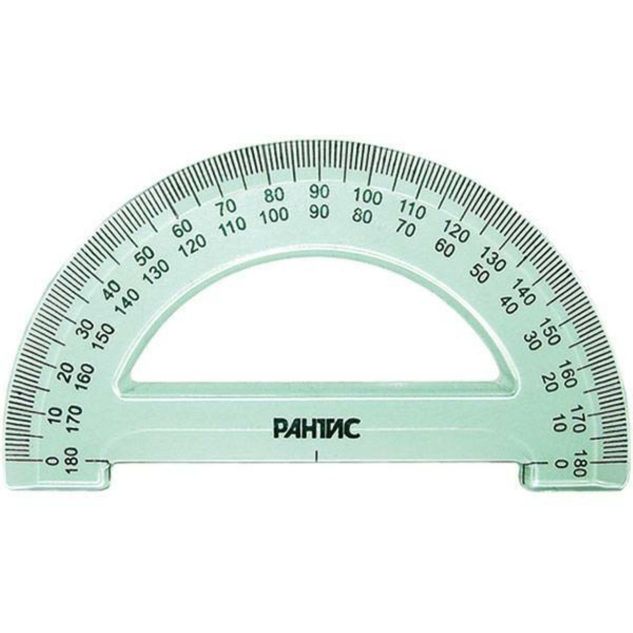 Транспортир 180 10 см, пластик