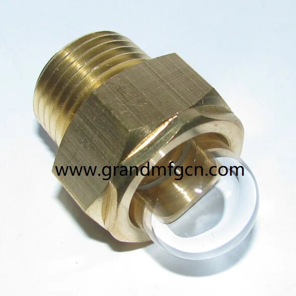 NPT 1/4 3/8 1/2 3/4 1-дюймовый куполообразный резьбовой латунный масляный смотровое стекло 3D Уровень масла Индикатор топливного бака Воздушный компрессор Насос коробки передач, Domed NPT 0.75