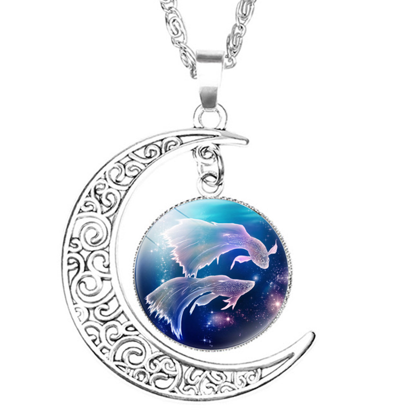 (1шт) Ожерелье из Разноцветной серии Twelve Constellations Moon В виде Небольшого Подарка для Вечеринки Друзей-Рыбы