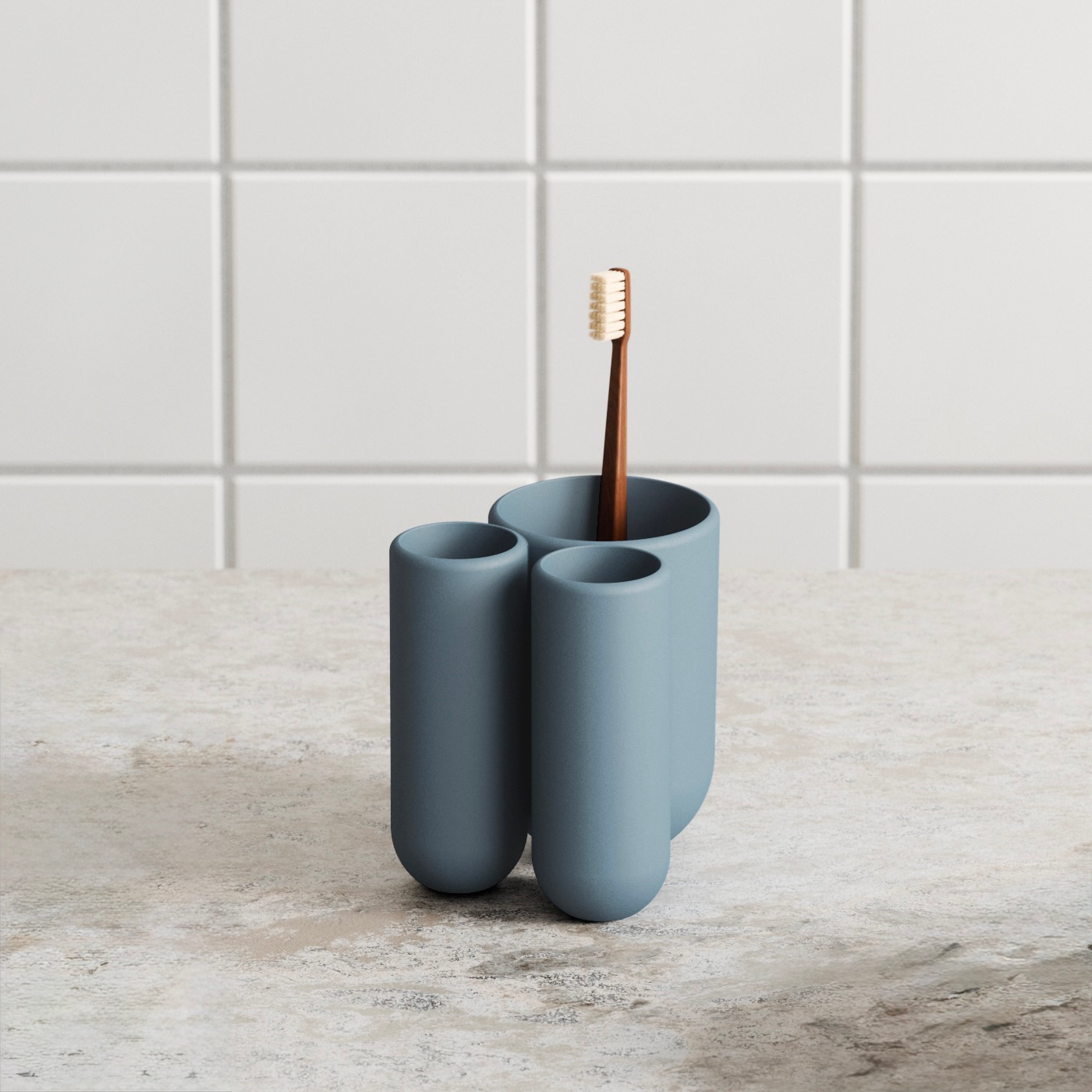 Подставка для зубных щеток и пасты Umbra Touch, серо-голубая