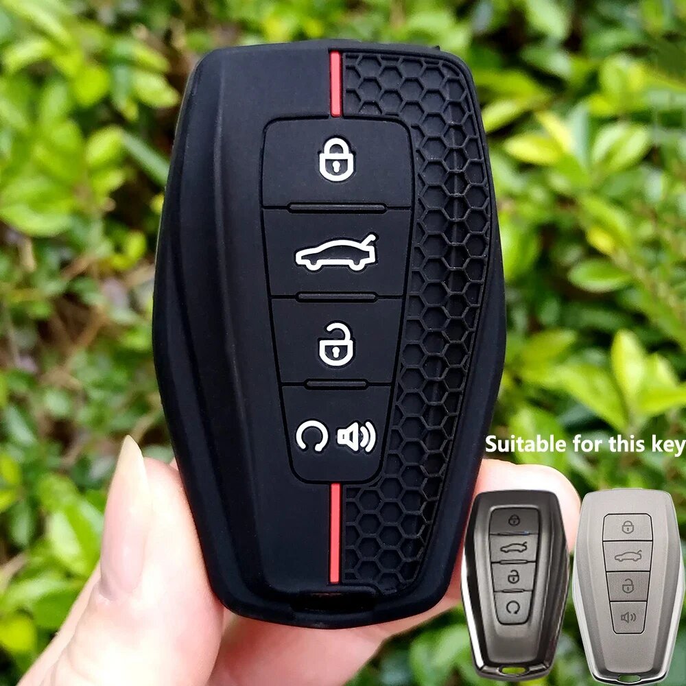 Для Geely Новый силиконовый чехол для автомобильного ключа для Geely coolray X6 Emgrand Global Hawk GX7 Комплект дистанционных автомобильных аксессуаров Red Thread