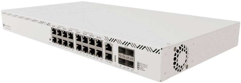 CRS320-8P-8B-4S+RM / Коммутатор MikroTik CRS320-8P-8B-4S+RM (L3) 16x1Гбит/с 4xКомбо(10GBase-T/SFP+)