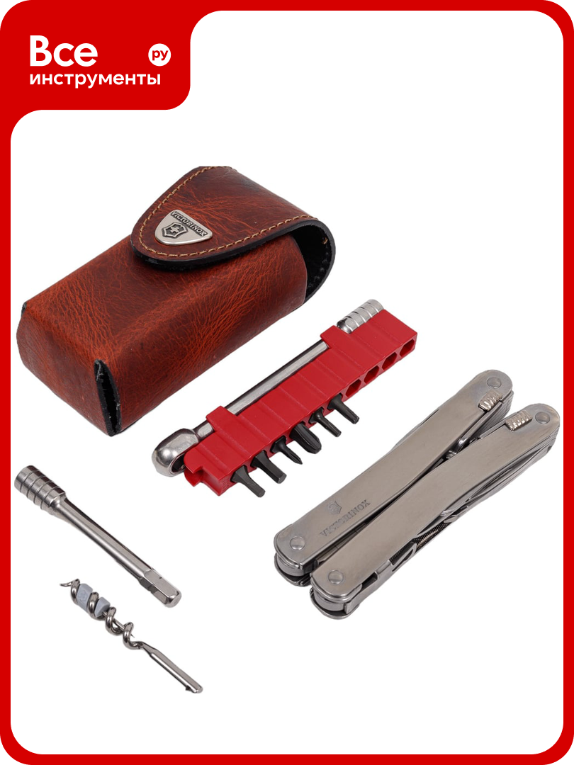 Мультитул Victorinox SwissTool Spirit X Plus Ratchet 105 мм, 36 функций, в кожаном чехле 3.0236. L