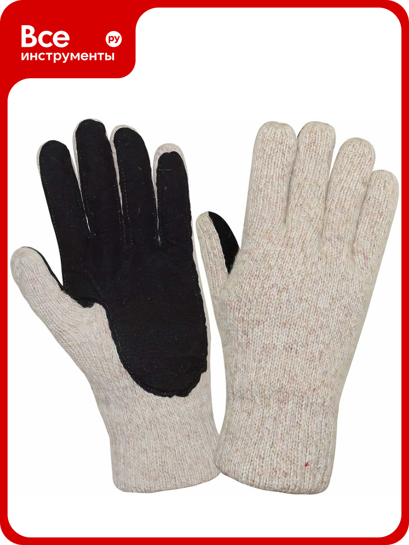Шерстяные утепленные перчатки айсер Тинсулейт со спилковыми накладками ВИ-пер70111,