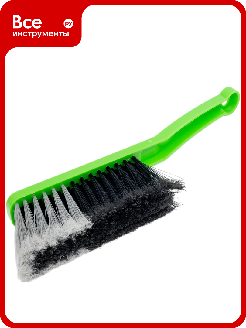 Щетка-сметка IDEA стандарт ярко-зеленый М 5172, пластиковая рукоять, полипропиленовая щетина средней жесткости