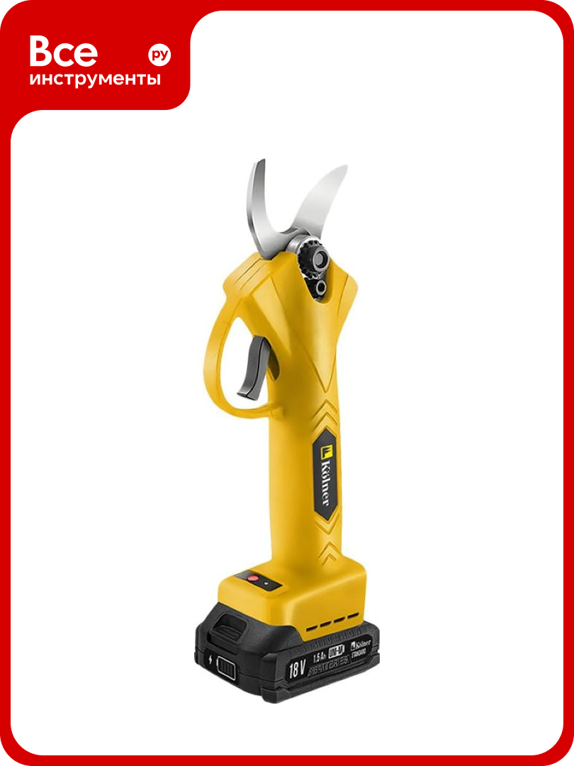 Аккумуляторный секатор KPR 18-30BL2K, 18V UNI-M Standard, с АКБ 2х1.5 А·ч и ЗУ, в кейсе Kolner 8060600012