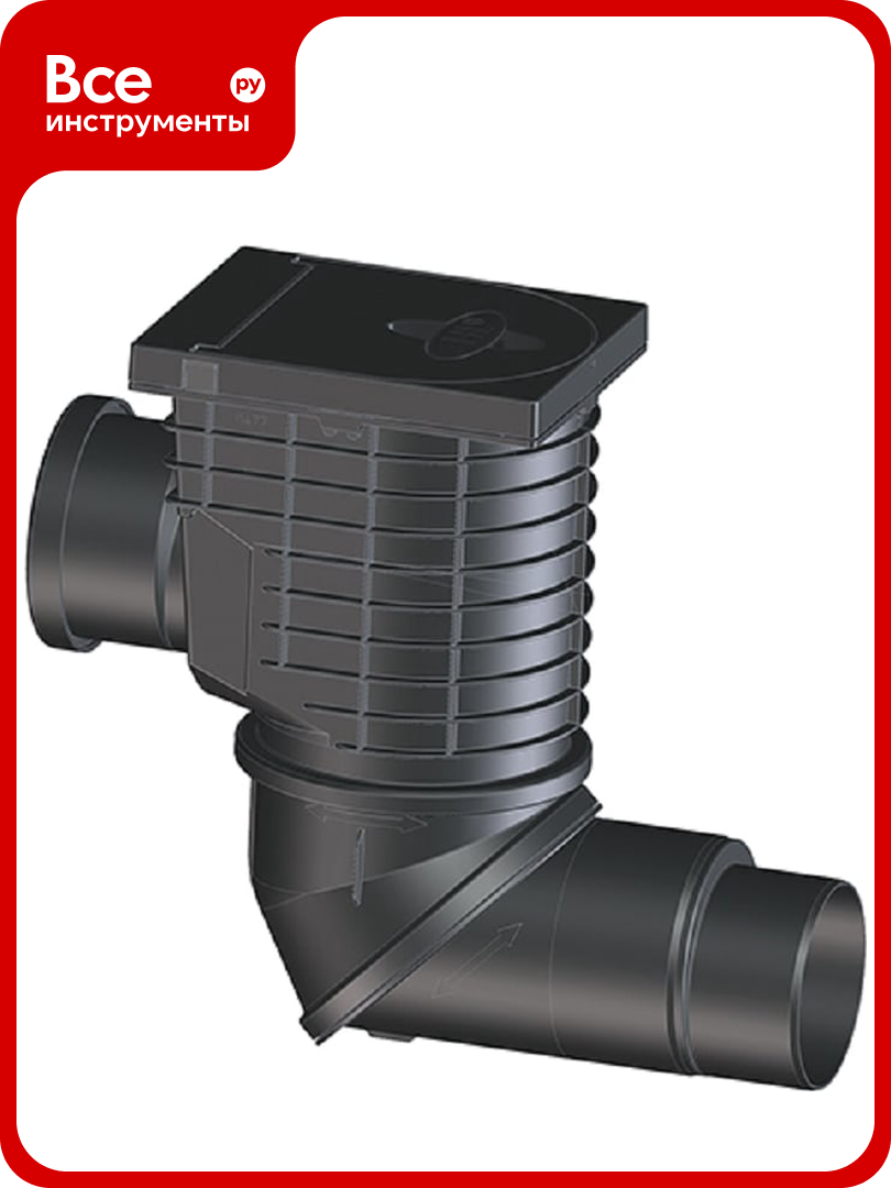 Дождеприемник HL с гор. вход. патрубком, выпуском DN110/125 HL 600NHO