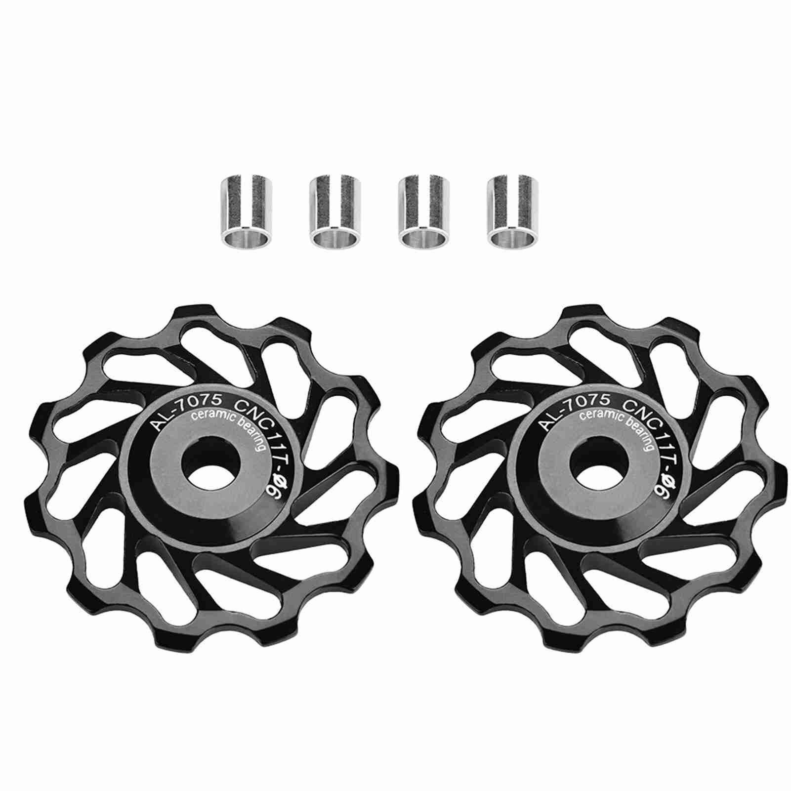 1 Пара Керамических Подшипников MEIJUN Задний Шкив Jockey Wheel Направляющий Ролик 11T Черный