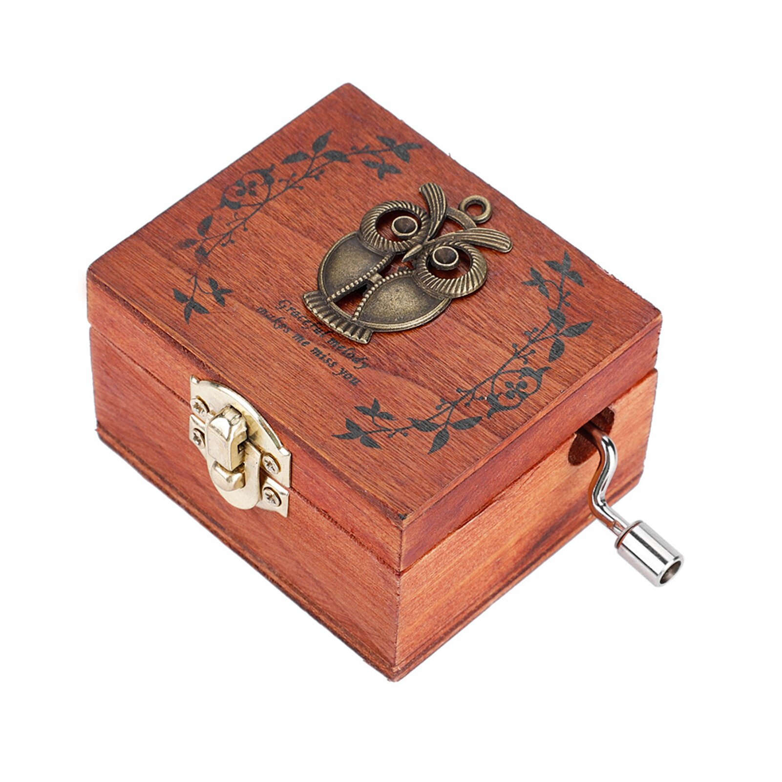 1 шт. Деревянная механическая музыкальная шкатулка с ручным заводом, классический подарок на день рождения (Сова)