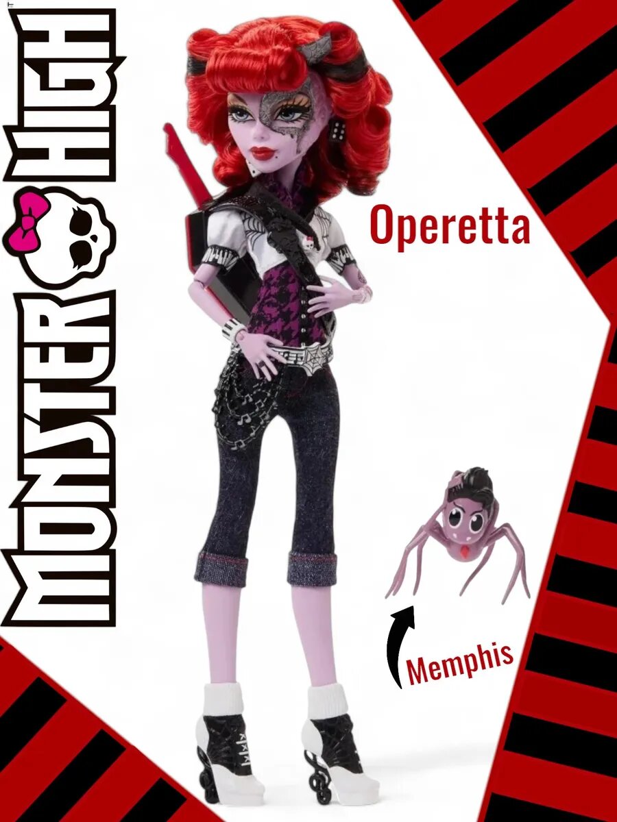 Кукла Mattel Monster High Operetta HYV90, шарнирная, коллекционная, 29 см