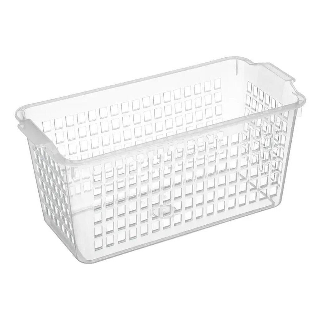 Корзина пластиковая универсальная с ручками, 28х12.3 см, прозрачная, для хранения вещей