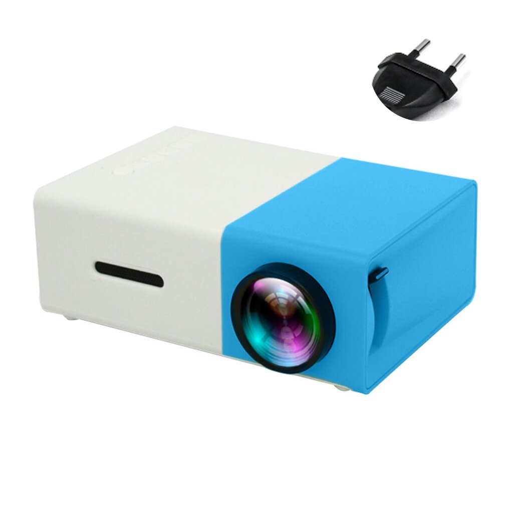 Мини-проектор YG300 mini HD 1080p-синий и белый-Европейский стандарт