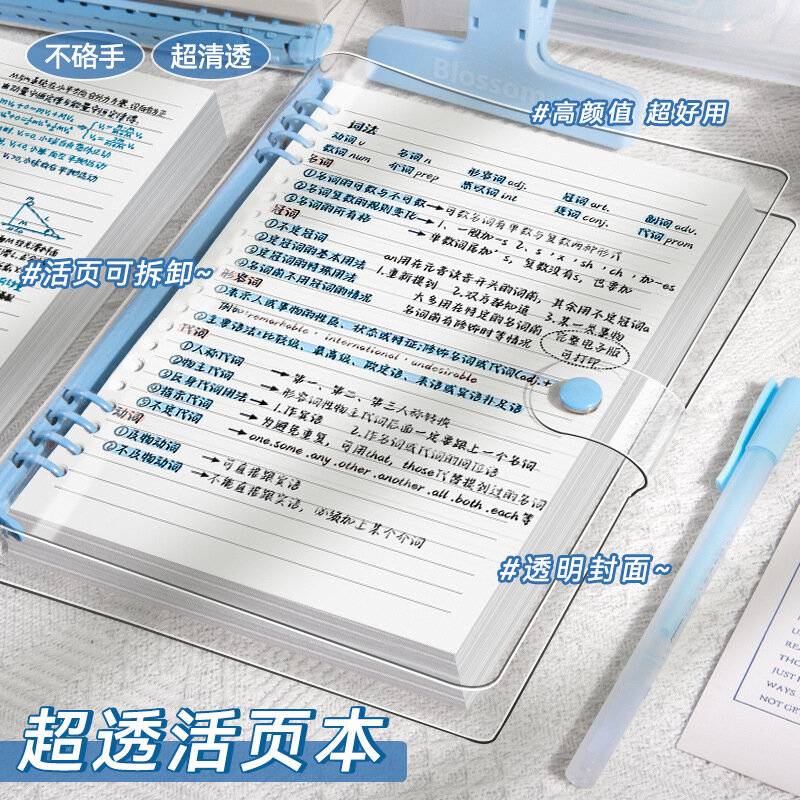 Блокнот A5, мягкая обложка, прозрачная, отрывные листы из ПВХ