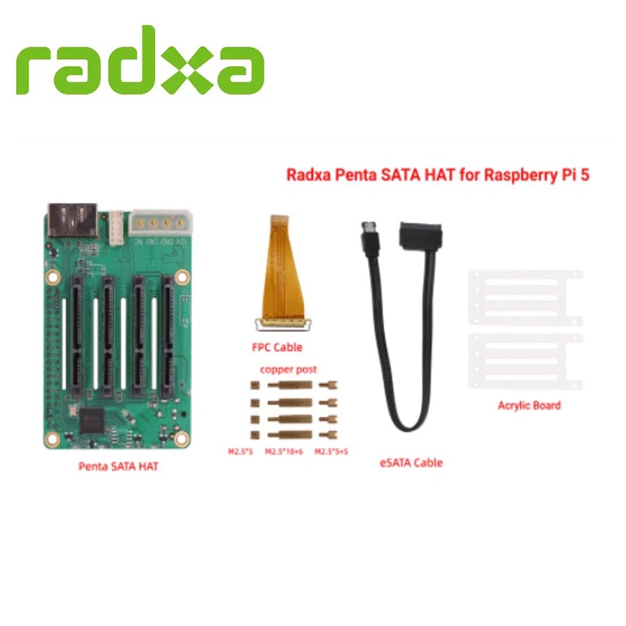 Penta SATA плата расширения для Radxa ROCK Series kit pi5