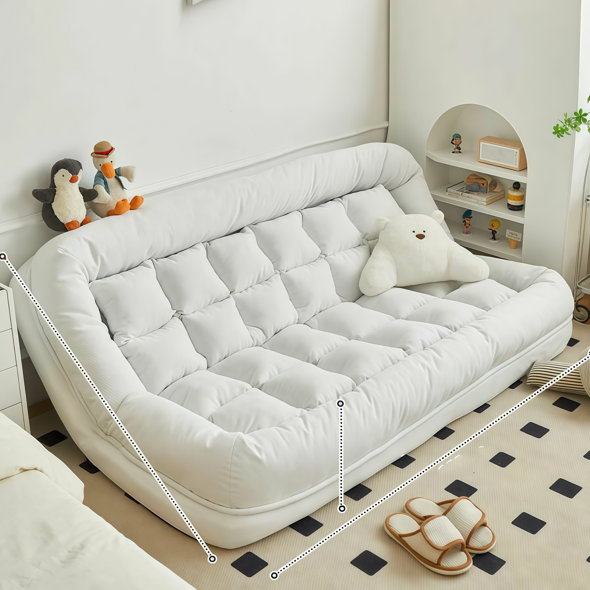 Диван-кровать Bean Bag Ленивый диван, текстиль, съемный чехол, легкость в уходе