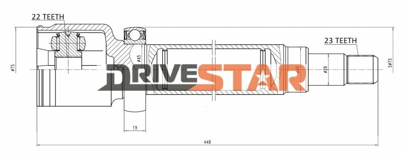 Шрус внутренний (22x40x23) правый DRIVESTAR IC-EFD1001-FR для Ford Focus II