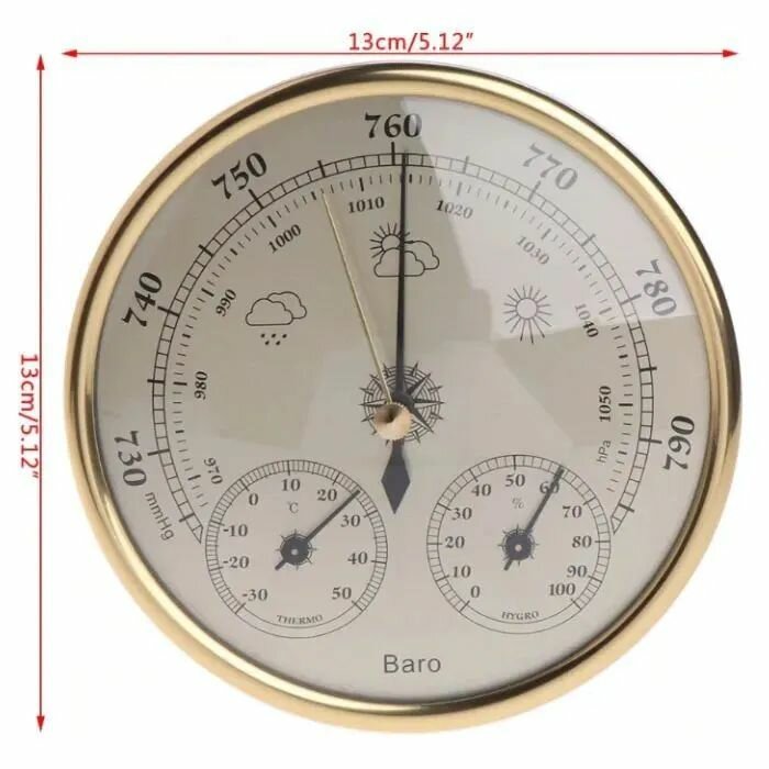 Барометр , настенный, универсальный, с индикаторами температуры и влажности