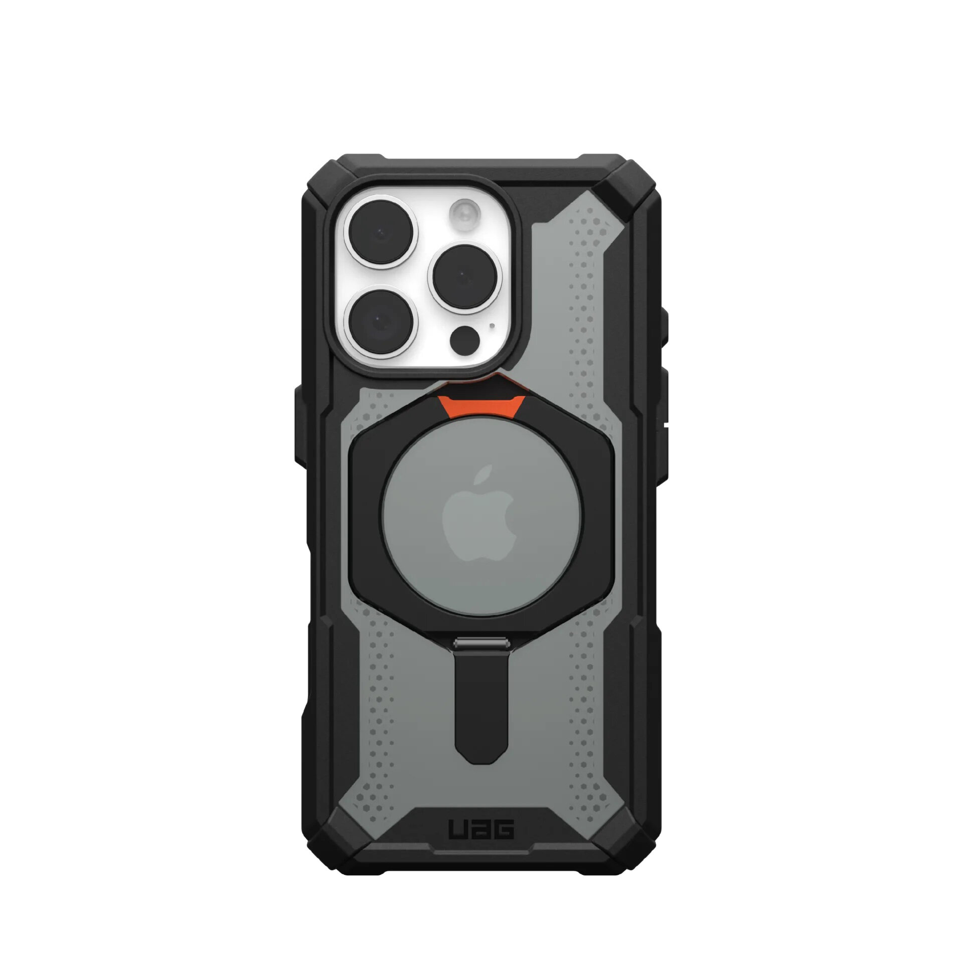 Чехол UAG Plasma XTE Black/Orange с поддержкой MagSafe для iPhone 16 Pro, черный/оранжевый
