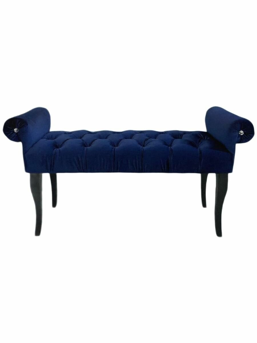 Банкетка Кудрявая, в синем цвете