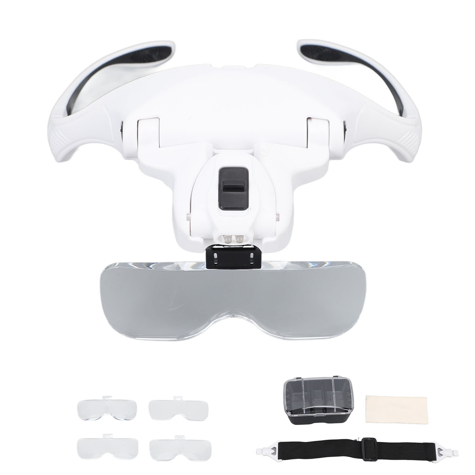 Увеличительные очки для наращивания ресниц с двумя светодиодными светодиодными салонами Увеличение 5 Увеличение линзы