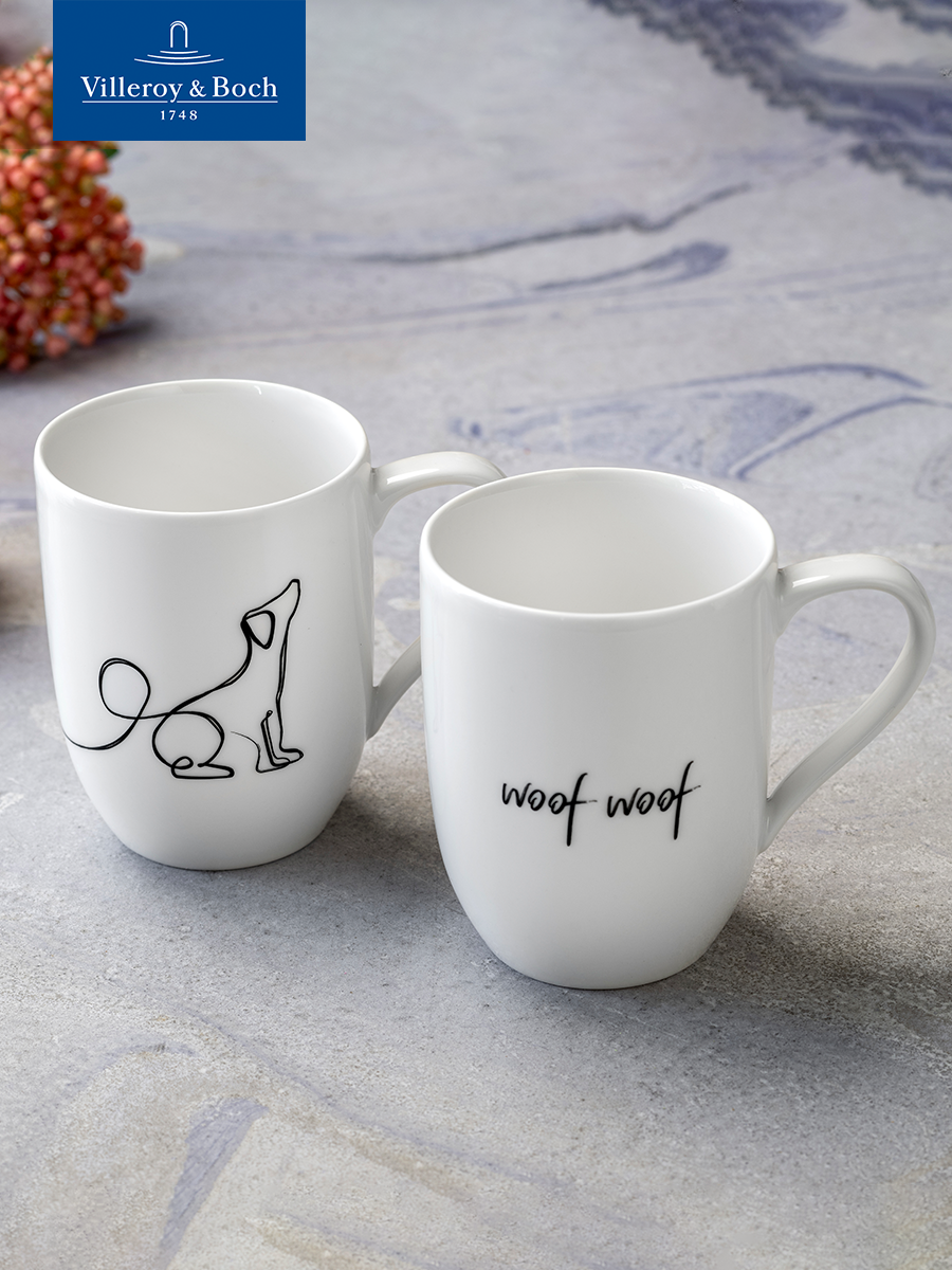 Набор кружек для чая и кофе 2 шт, 340 мл, Dog , Statement, Villeroy & Boch, Премиум-Фарфор
