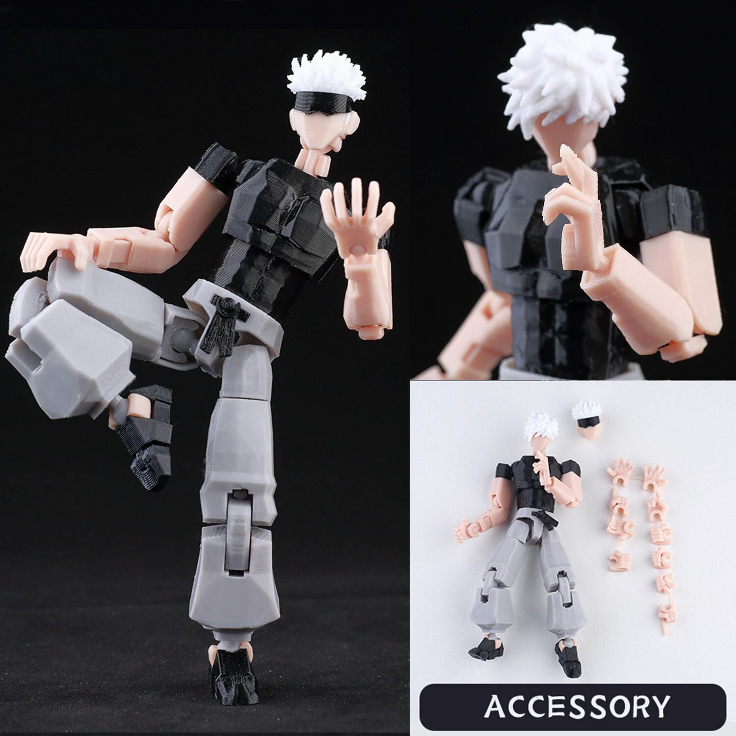 Аниме экшн-фигурка Jujutsu Kaisen - Годжо Сатору, 3D печать, мультишарнирная модель-манекен для коллекции и подарков