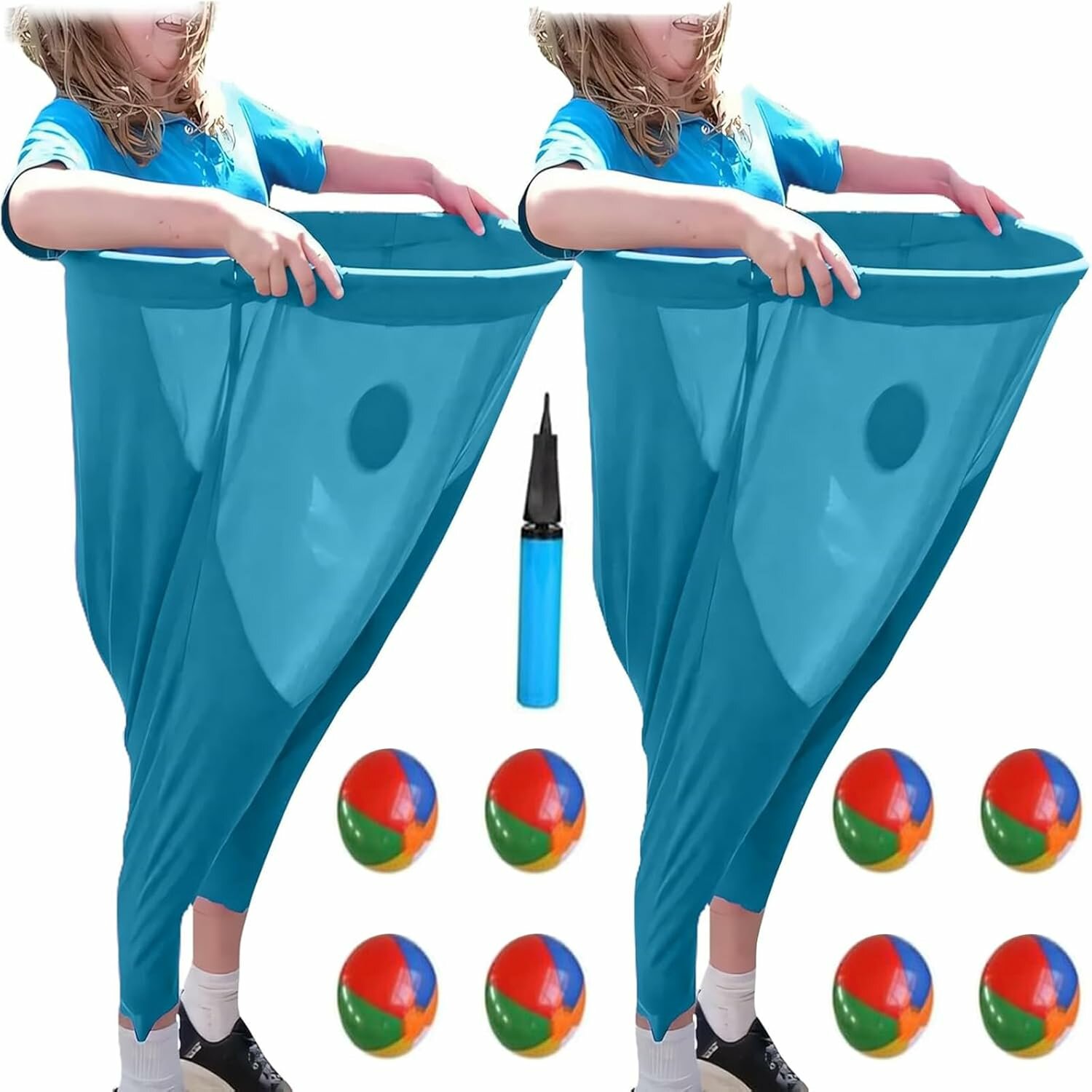 Набор для игры "Грэнни Пэнтс": 4 прыгучих мяча + насос для вечеринок, семейных праздников и командных игр