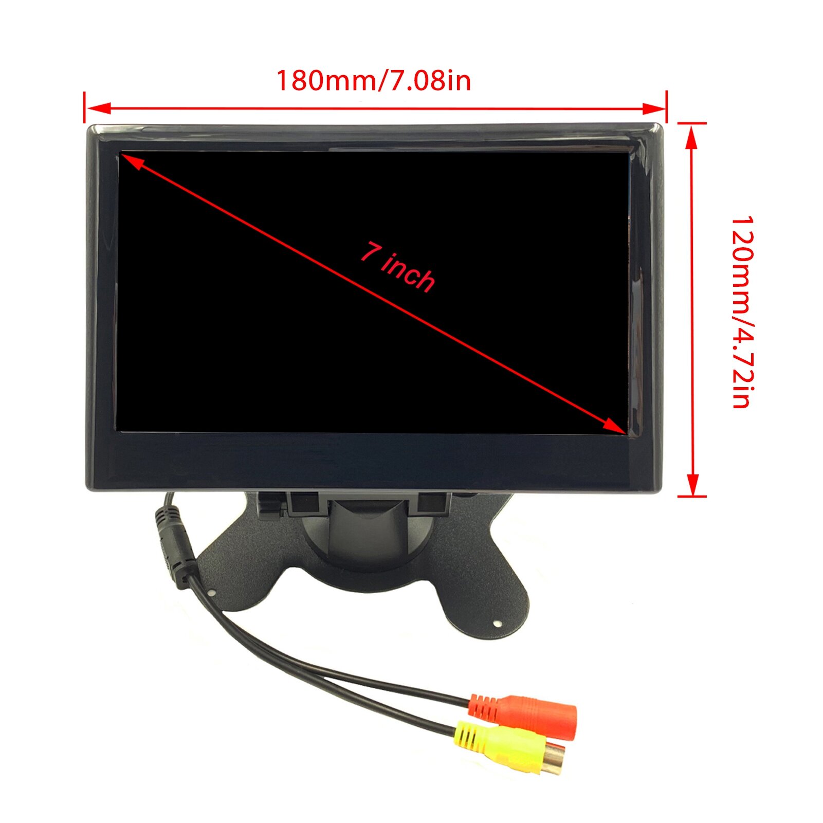 7-дюймовый автомобильный монитор заднего вида от 12 до 24 В 170 градусов широкоугольный цветной ЖК-дисплей HD двухсторонний видеовход для грузовиков, прицепов, фургонов, транспортных средств, круглая камера