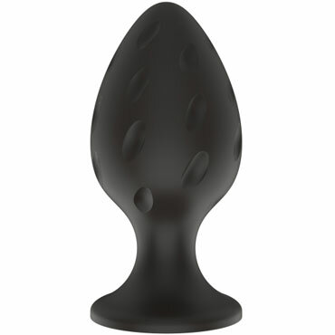 White Label Силиконовая анальная пробка Капли S, черная С широким ограничителем