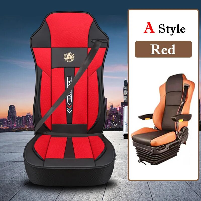 Грузовик Грузовой автобус Большой автомобильный чехол на сиденье для SCANIA Dongfeng IVECO ISUZU Volvo Benz MAN Renault DAF Hino TATRA Peterbilt Style A For Red