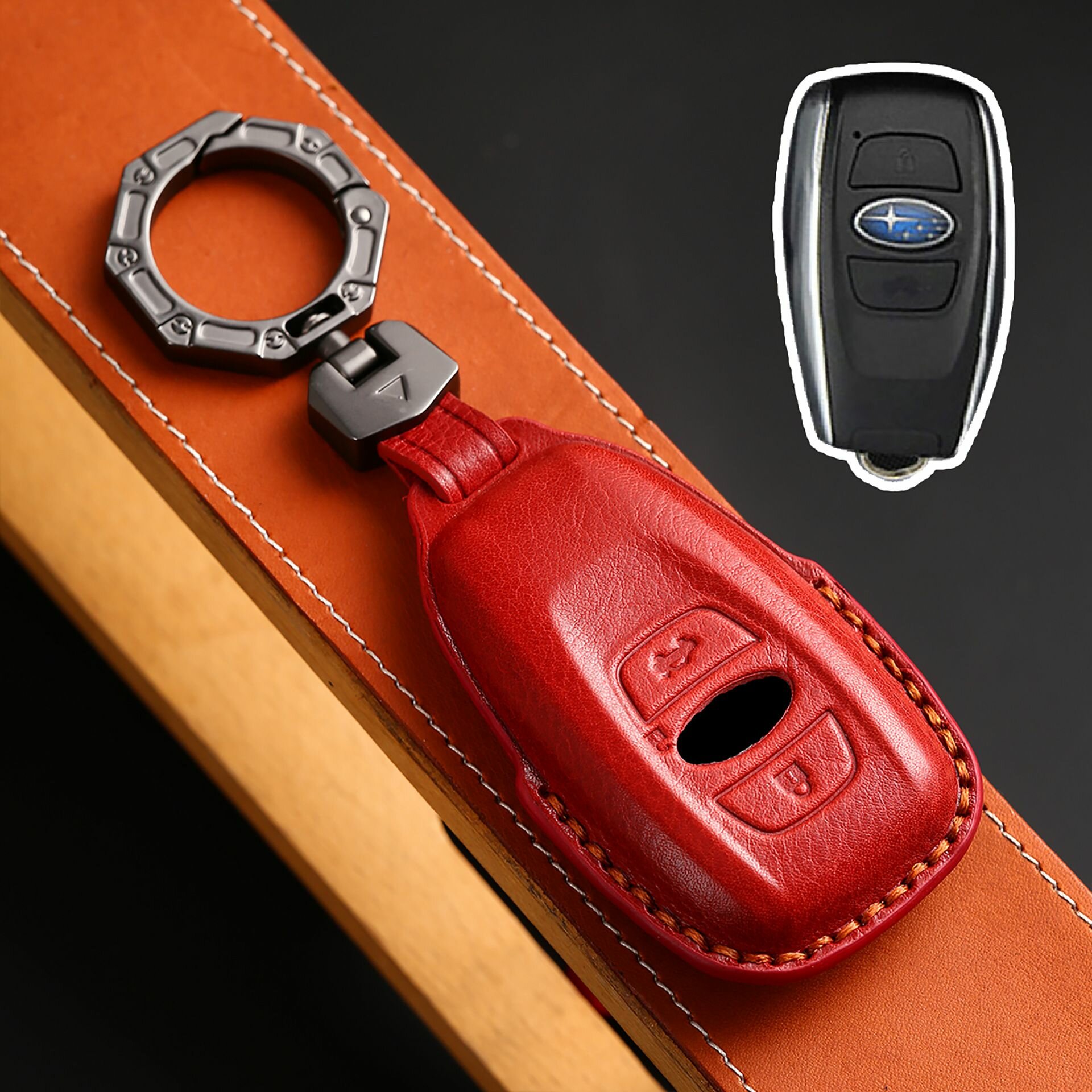 Чехол для автомобильного брелка Subaru красный Чехол для автомобильного брелка