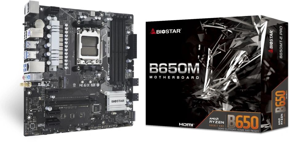 B650MT-E PRO / Материнская плата Biostar B650MT-E Pro, SocketAM5, AMD B650, mATX, Ret