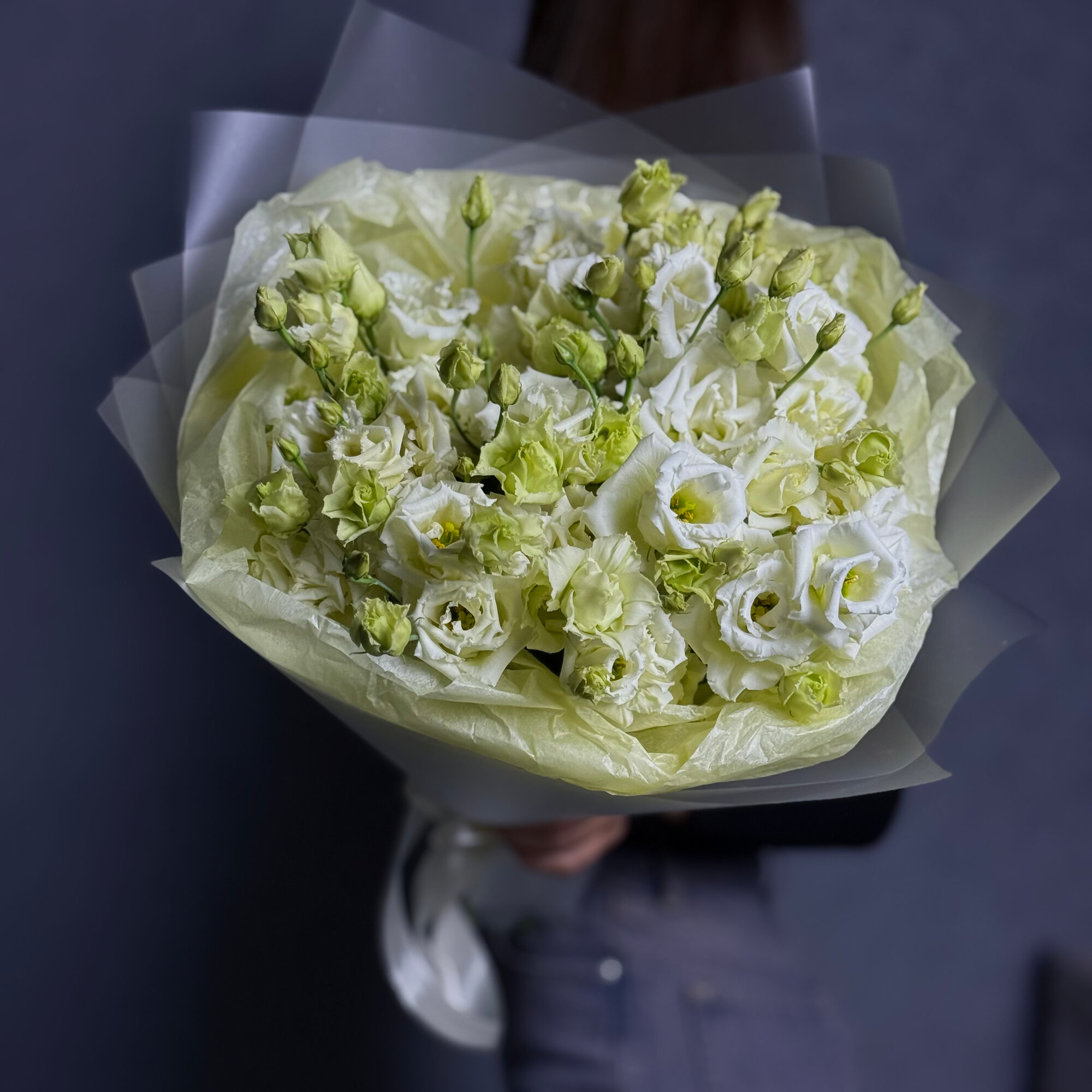 Цветы живые букет из 9 эустом "Рафаэлка" от Sharmonic Fleur