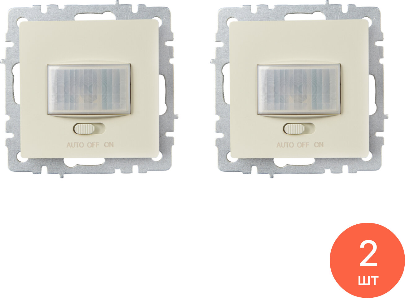 Датчики движения IEK / ИЭК Brite ДС10-1-БрКр, 500Вт 230В IP20, бежевый, BR-MS10-N-150-05-K10 / электроника (комплект из 2 шт)