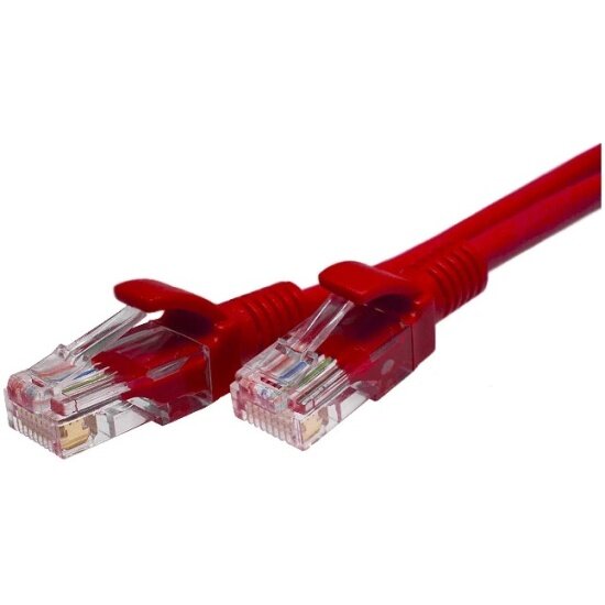Патч-корд Suprlan 10-0153 UTP RJ-45 вил.-вилка RJ-45 кат.5E 2м красный LSZH 26AWG