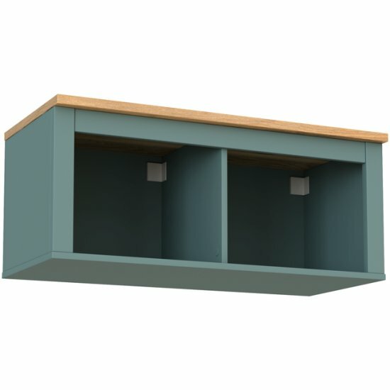 Полка Гуд Лакк 2.08.17.140.16 сага навесная 2 секции темно-бирюзовая/ясень