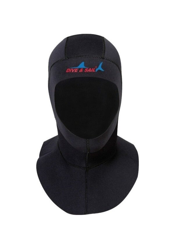 Dive & Sail DH-006 3 мм теплая шапочка для дайвинга с трубкой и солнцезащитным кремом, водонепроницаемая, черная, размер M, черная