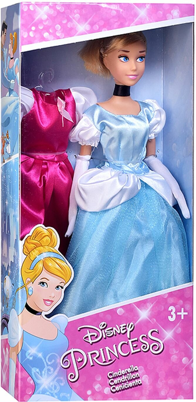 Детская шарнирная кукла "Золушка", руки ноги сгибаются, высота 29 см, пластиковая куколка принцесса с длинными волосами и подвижными руками и ногами