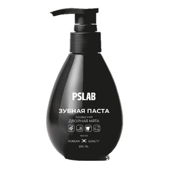 Зубная паста Pslab интенсивно отбеливающая, с бамбуковым углем и усиленной мятой, 200 мл
